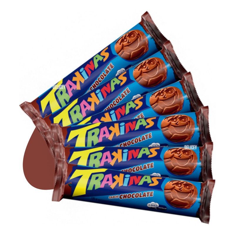 Biscoito Trakinas Sabor Chocolate morango e meio a meio – Caixa com 10 ...