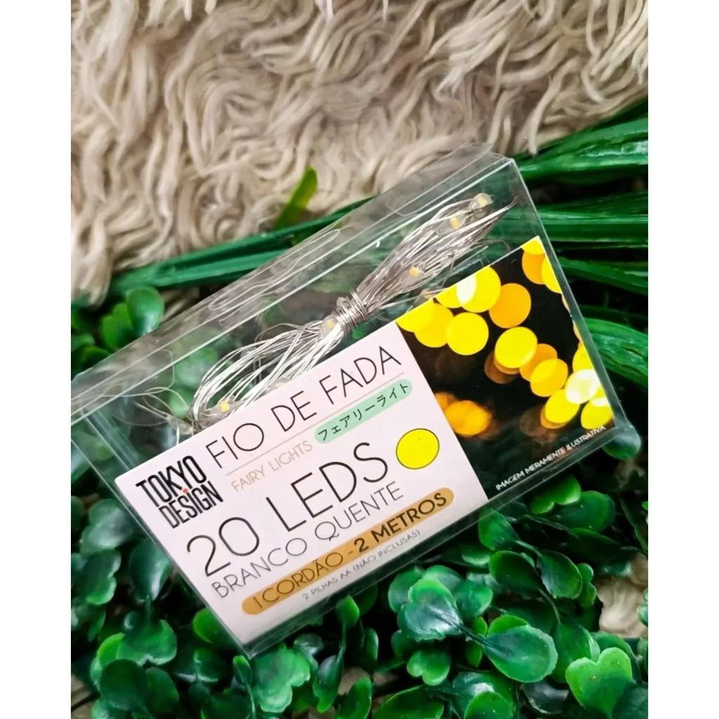 FIO DE LED 20 leds FRIO e QUENTE 2 metros a 2 pilhas AA - (não inclusas ...