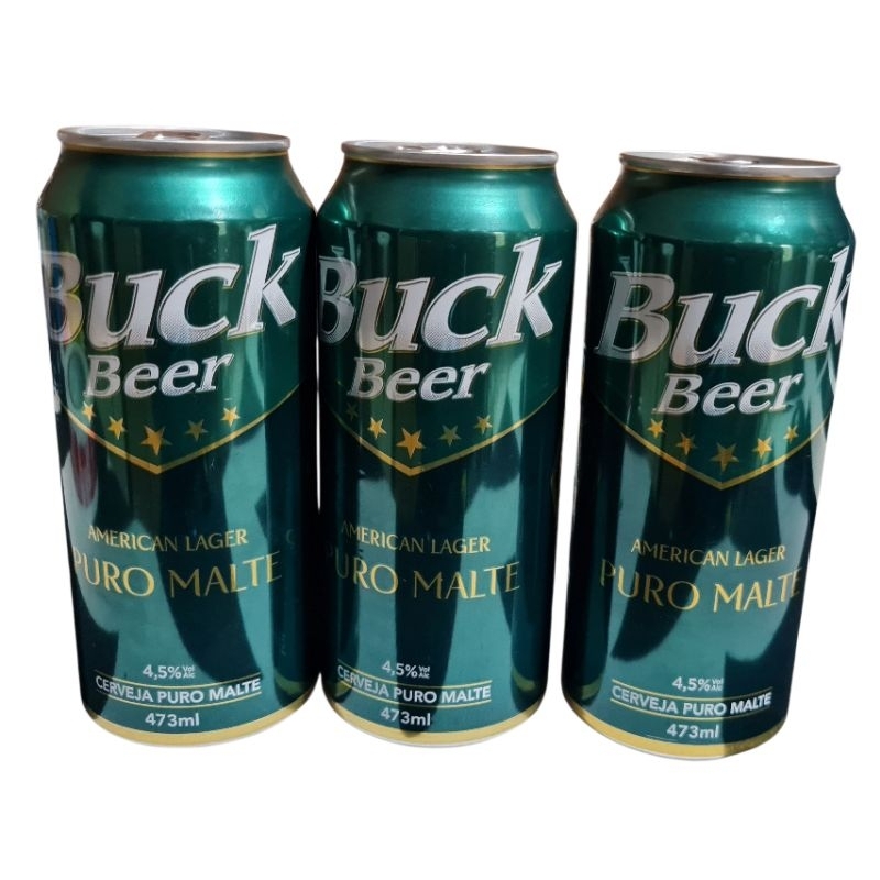 Kit 3 Cervejas Buck Beer Puro Malte 473ML (Lacradas) | Shopee Brasil