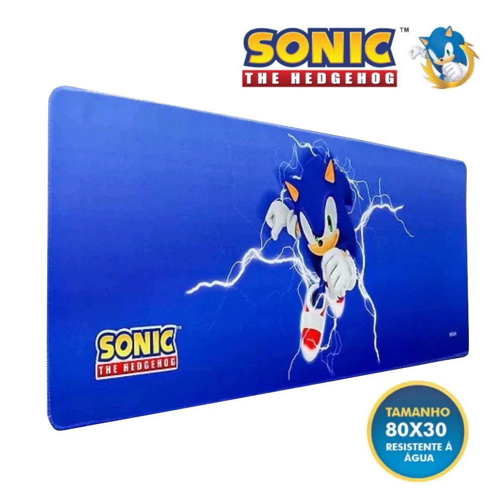 Mouse Pad Sonic Gamer Original Antiderrapante 80x30cm | Shopee Brasil