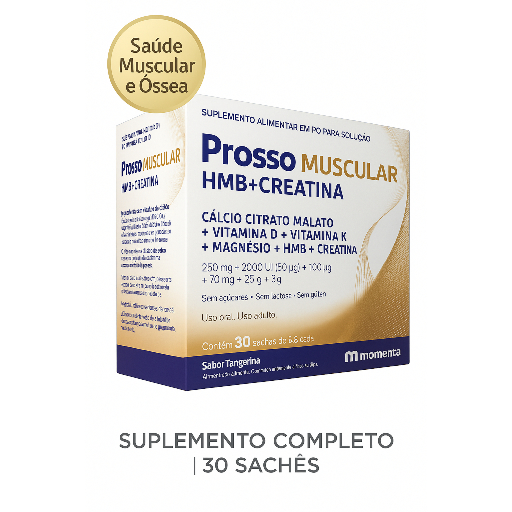 Prosso Muscular 30 Sachês | Saúde Muscular e Óssea | Creatina, HMB ...