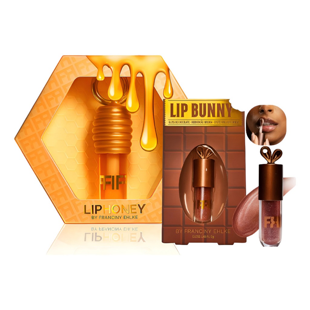 Kit Gloss Lip Honey Fran E Lip Bunny Franciny Chocolate Mel Chocolate E ...