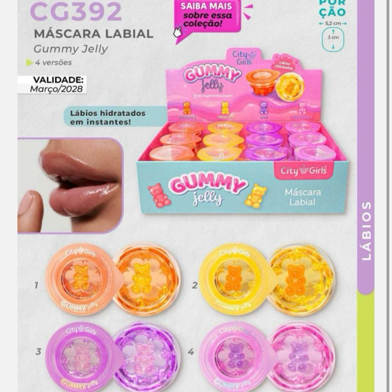 Box c/24 Gummy Jelly Máscara Labial Hidratante By City Girls Promoção ...