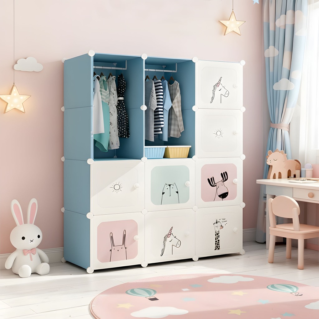 Guarda-Roupa Modular Plástico Grande 、 Cabideiro, Estante Versátil ...