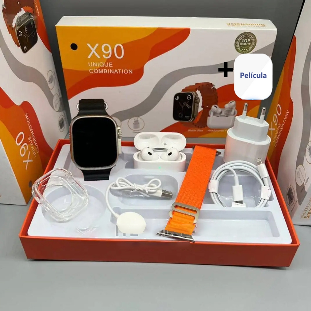 Smartwatch 2025 Novo X90 ULTRA 2.2 Polegadas Para IOS Android Completo ...