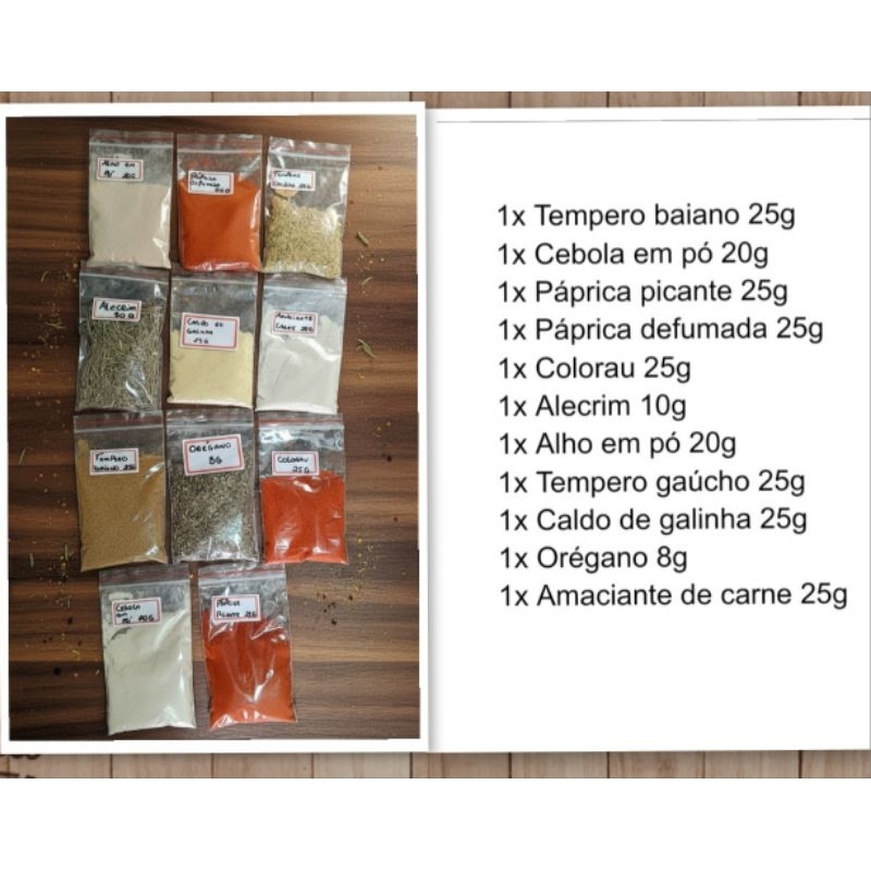 Kit com 11, ou 16 Temperos Naturais Fresquinhos - Escolha seu kit ...