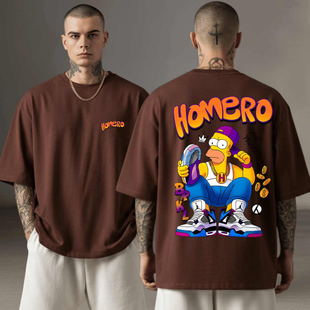 Camiseta Camisa Oversized Streetwear 100% Algodão Estampa Homer Scooby ...
