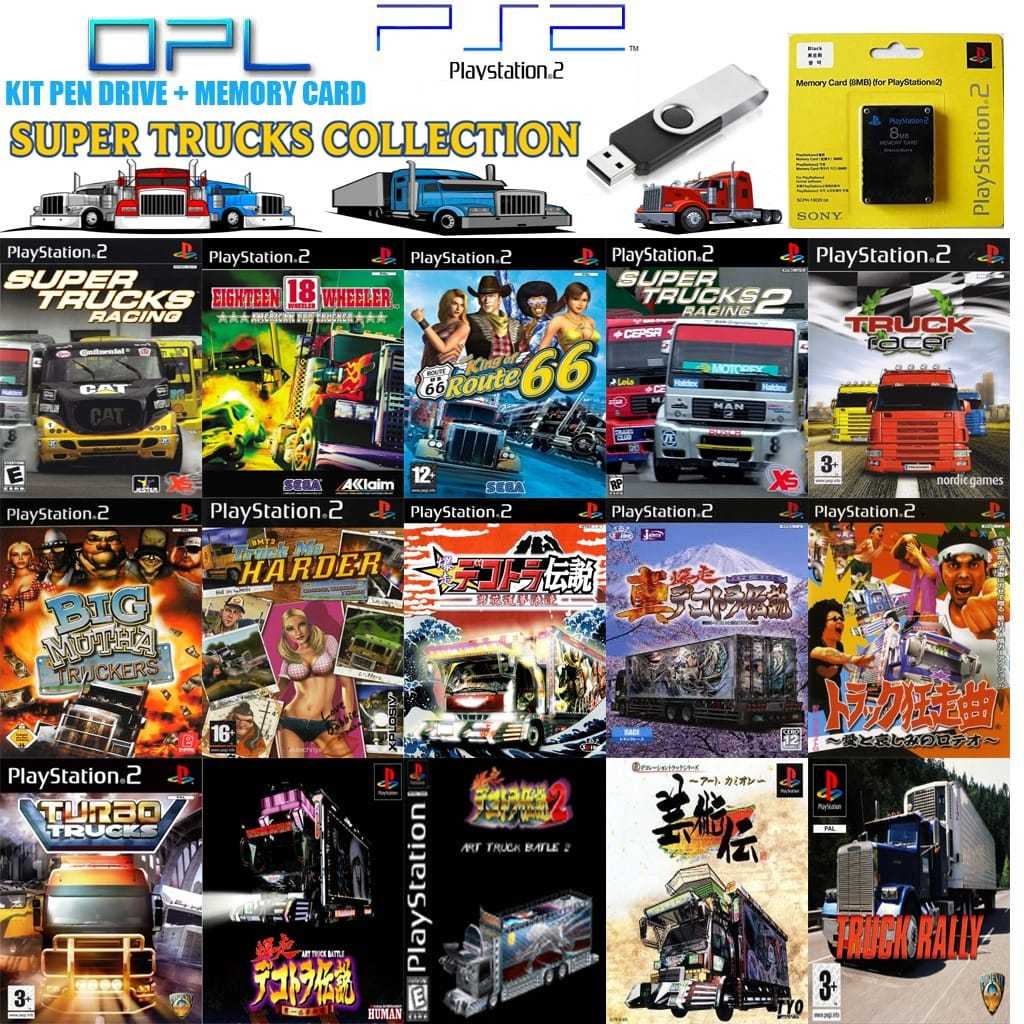 JOGOS CAMINHÃO - FULL PACK ( OPL ) PS2. | Shopee Brasil