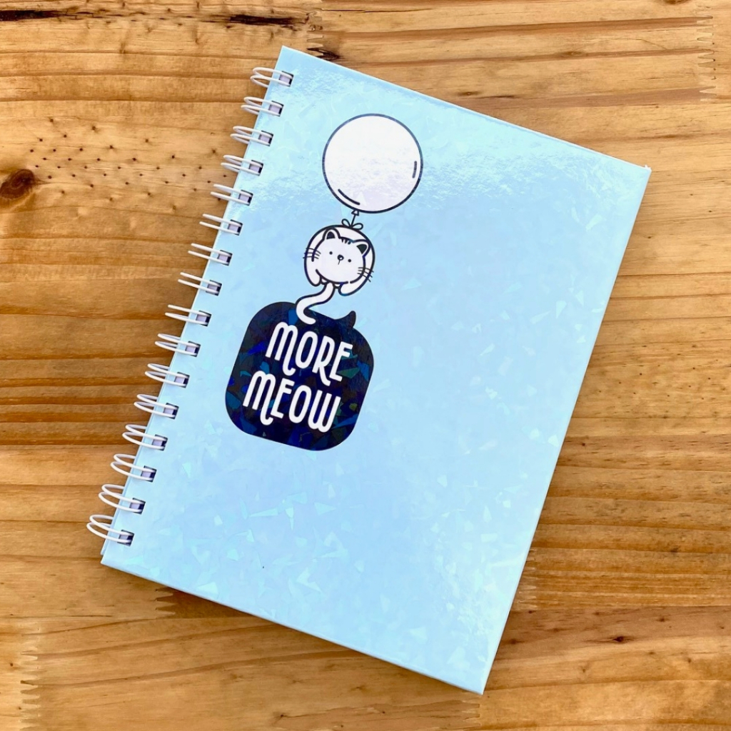Caderno de Gatinho MEOW A5 Capa Dura 100 folhas Escolar Presente Amigo ...