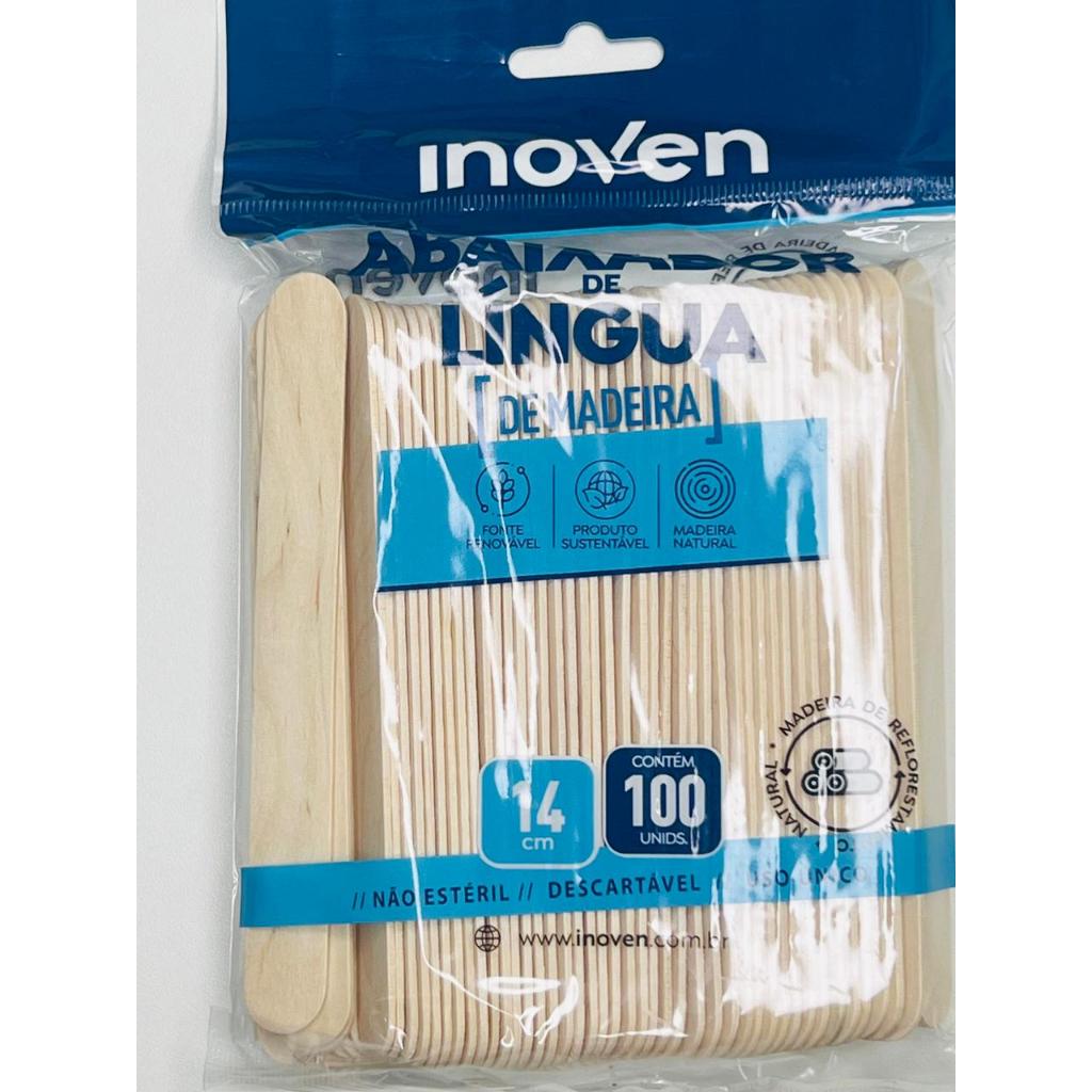 Inoven, abaixador de língua, palito madeira para depilação. | Shopee Brasil