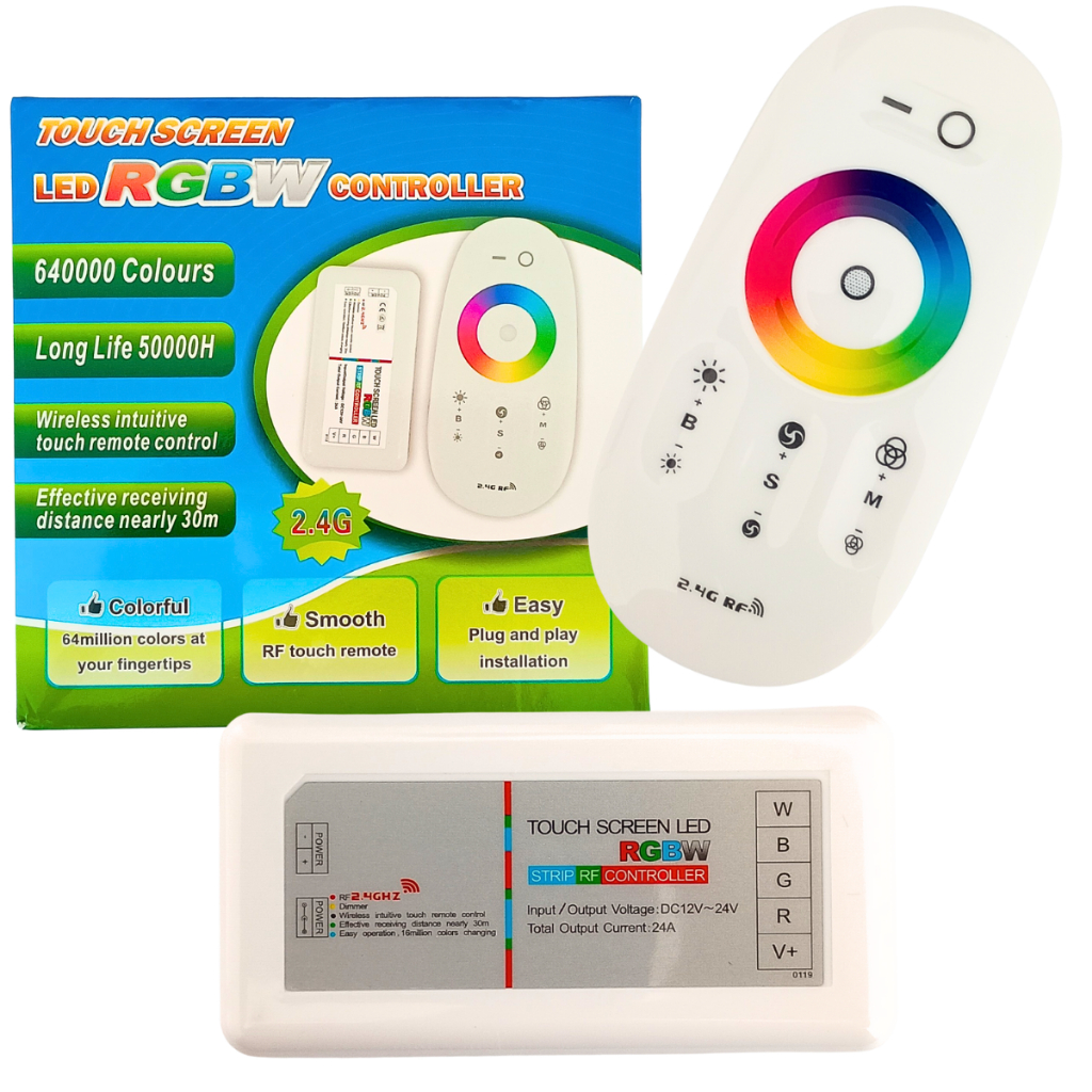 Controladora RGB / RGBW+ Controle com Touch Screen Rf 2.4g para Led Piscina ou Fita Led RGB ou ...