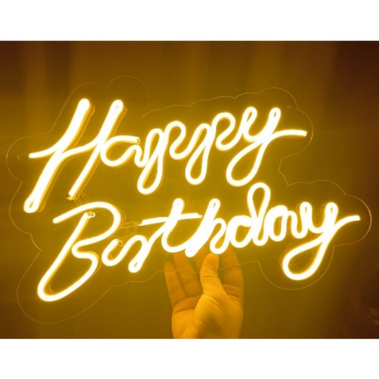 Painel de LED Neon Acrílico 'Happy Birthday" 45x25 | Shopee Brasil