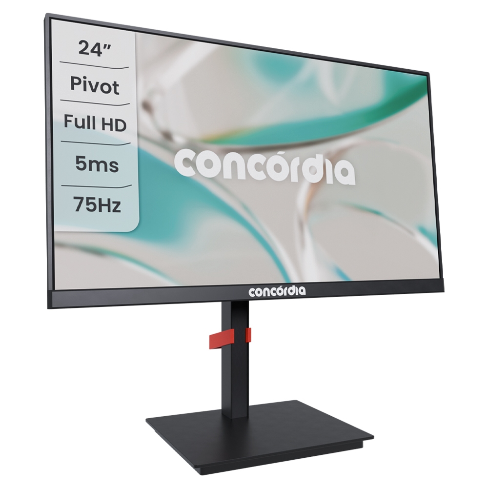 Monitor Concórdia P2401 24'' LED Full HD VGA HDMI Com Ajuste Altura ...