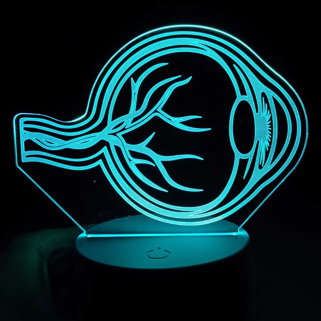 Abajur Luminária Globo Ocular Médico Oftalmologista Led 3D Mesa ac0243 ...