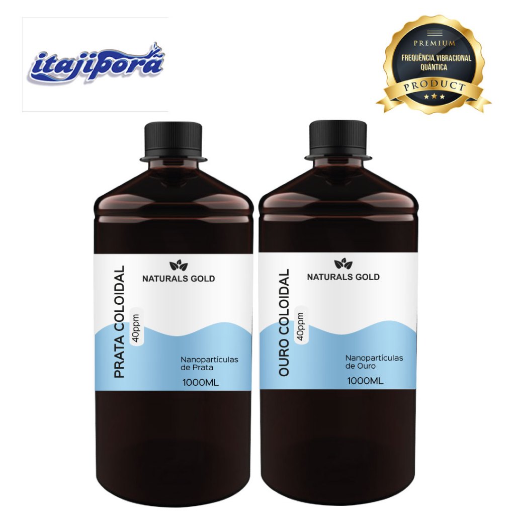 Prata Coloidal e Ouro Coloidal 40ppm 1000ml Frequênciada | Shopee Brasil