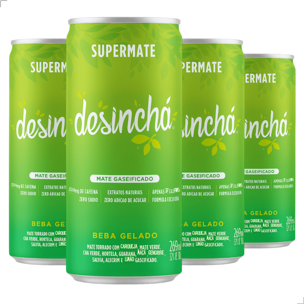Kit 4 Desinchá Supermate 269ml Ice Tea Chá Mate Gaseificado Limão Sem ...