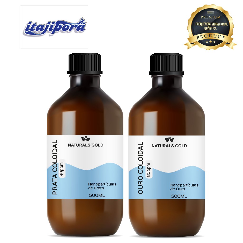 Prata Coloidal 40ppm + Ouro Coloidal 80ppm 500ml | Shopee Brasil