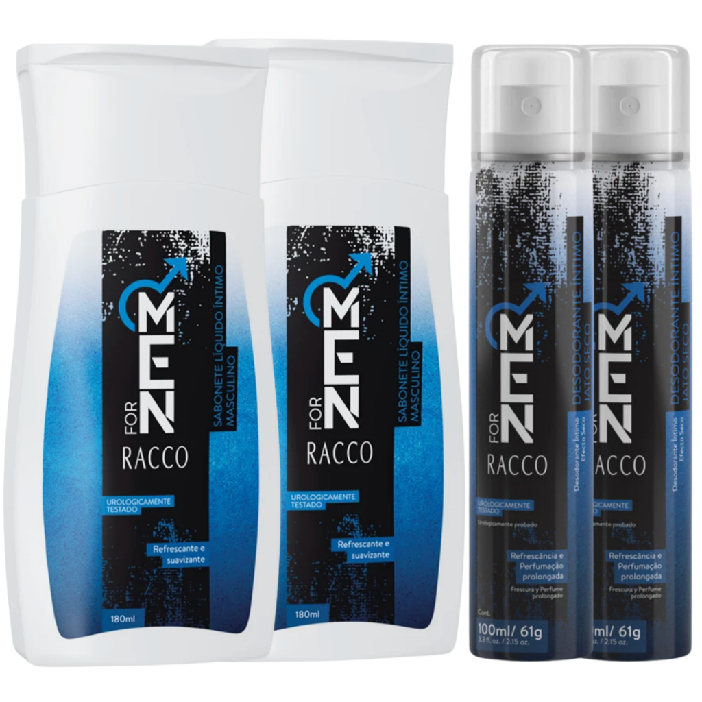 Kit 2 Sabonete + 2 Desodorante Intimo Masculino For Men Racco Sabão ...