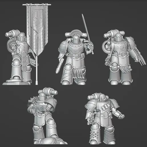 Kit Warhammer 40K Proxies Kill Team Chaos Marines Iron Warriors 3D ...