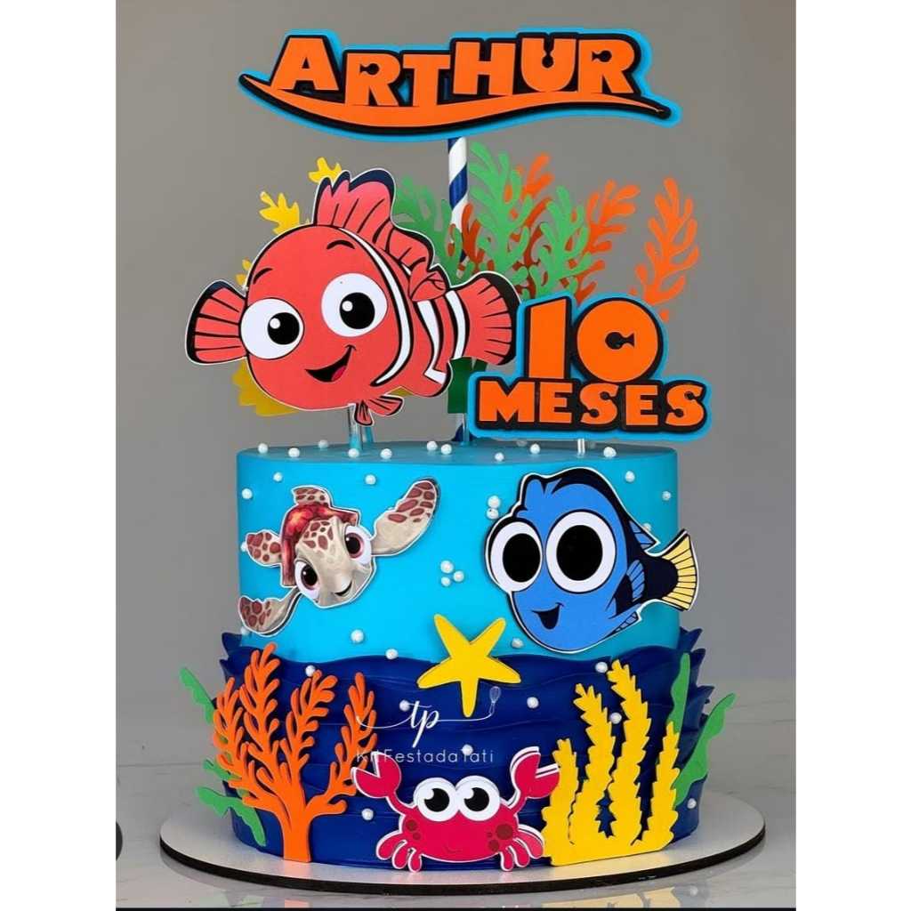 Toppo/topper de bolo PROCURANDO NEMO 3D personalizado | Shopee Brasil