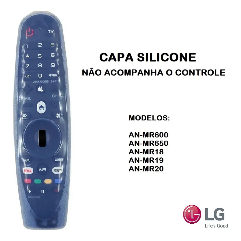 Capa Case de Silicone para Controle Remoto Tv Lg Smart Magic an-MR600 ...