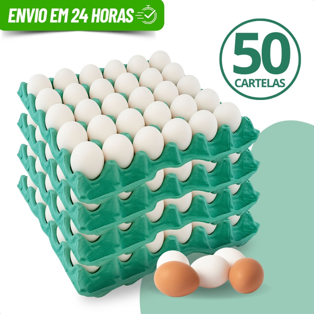 50 Bandejas P/ 30 Ovos Papelão Atacado Cartela Organizador Embalagem Comércio 20 30 50 100 ...