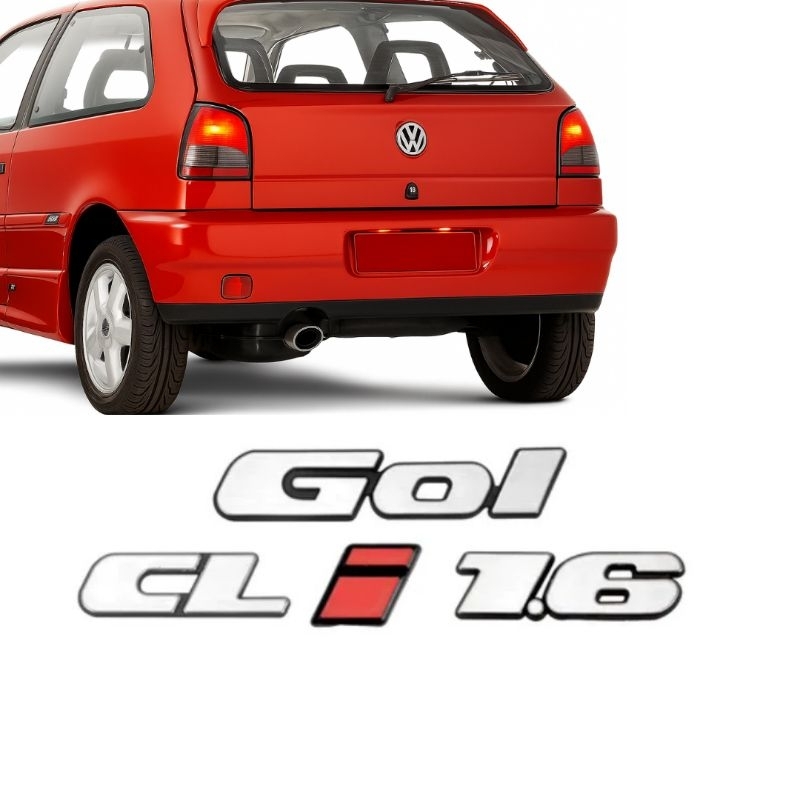 Kit Emblemas Gol CLi 1.6 traseiros letreiro completo Gol G2 Bola ...