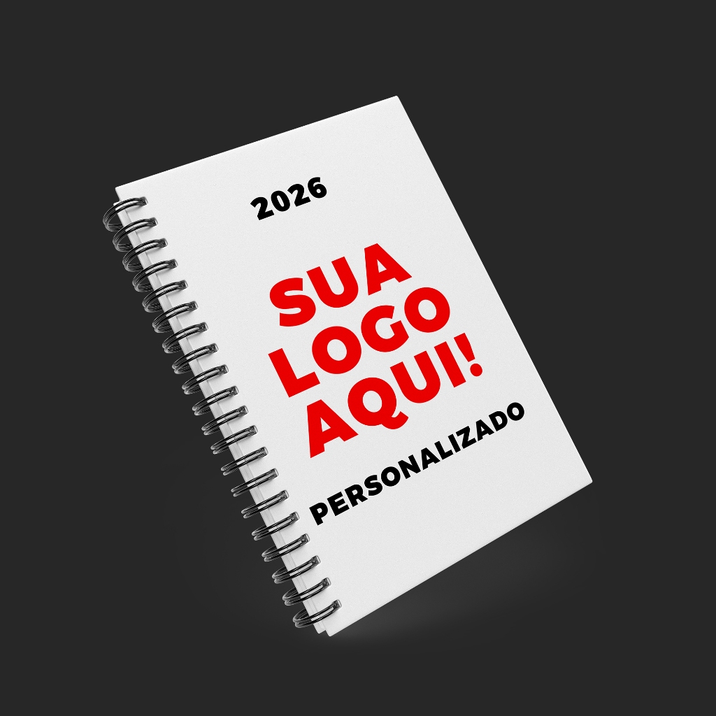 Agenda Comercial Personalizada 2026 – 15x21 cm com Elástico | Com sua ...