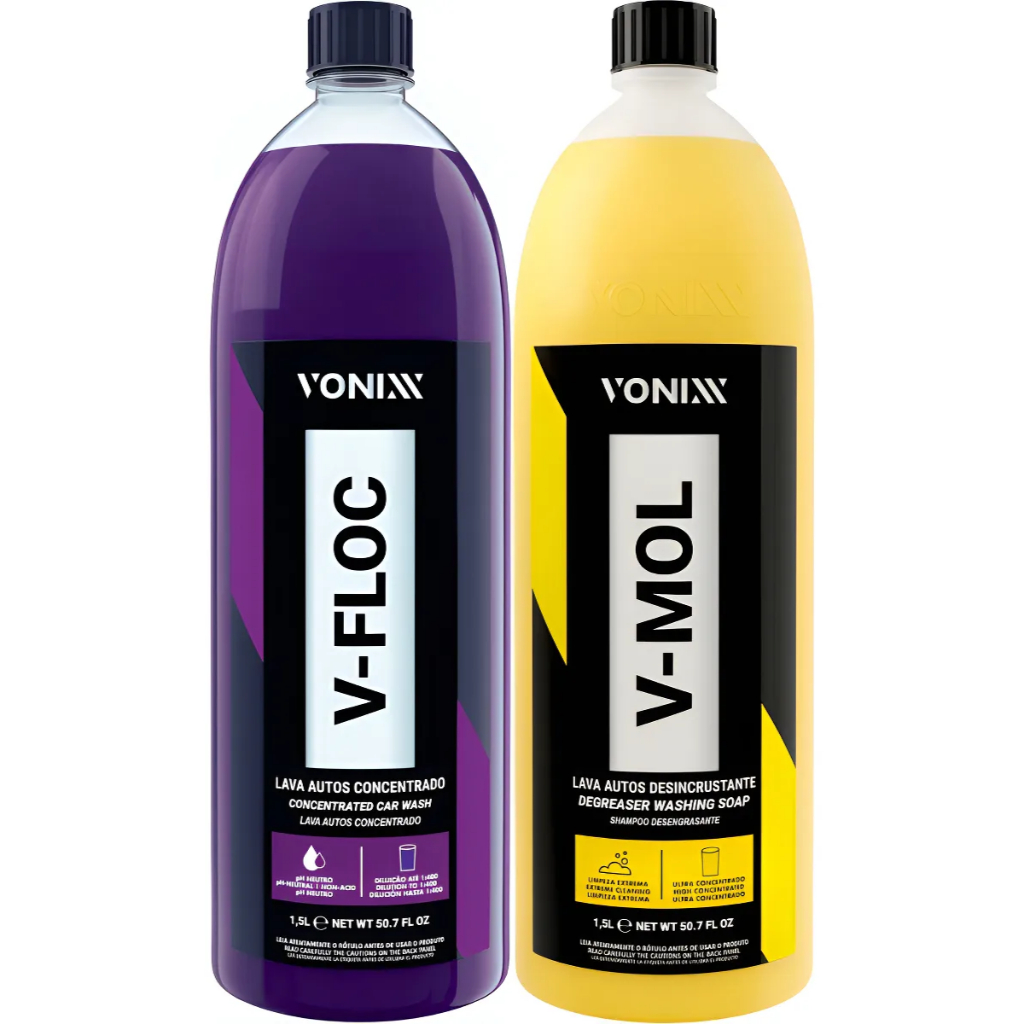 Kit Shampoo Concentrado Limpeza Pesada V-floc V-mol Vonixx 1,5L ...