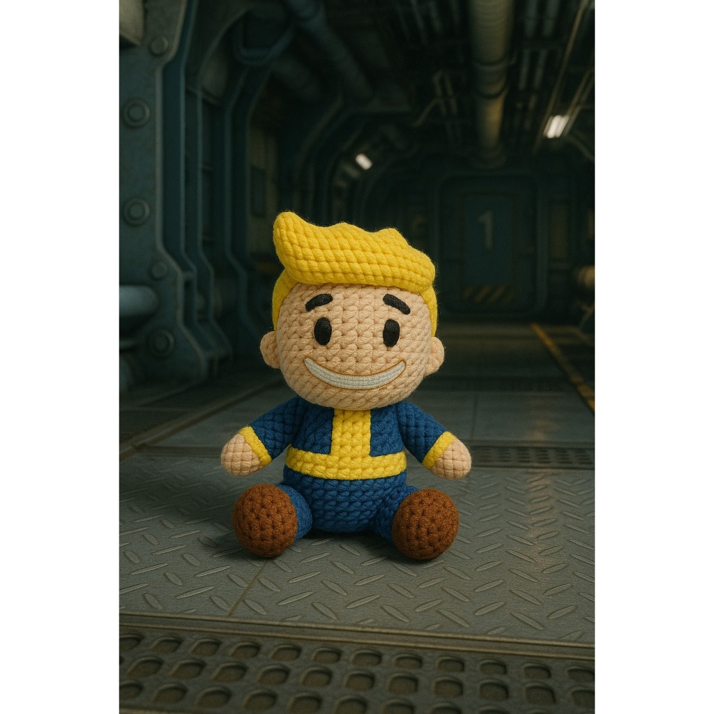 Vault Boy Fallout – Boneco 10cm Estilo Crochê Miniatura Geek ...