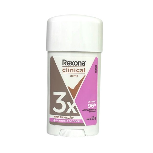 Desodorante Rexona Clinical Classic Antitranspirante 96h Creme 58g ...