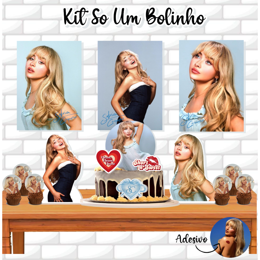 KIT FESTA SÓ UM BOLINHO SABRINA CARPENTER (LEIA A DESCRIÇÃO) | Shopee ...