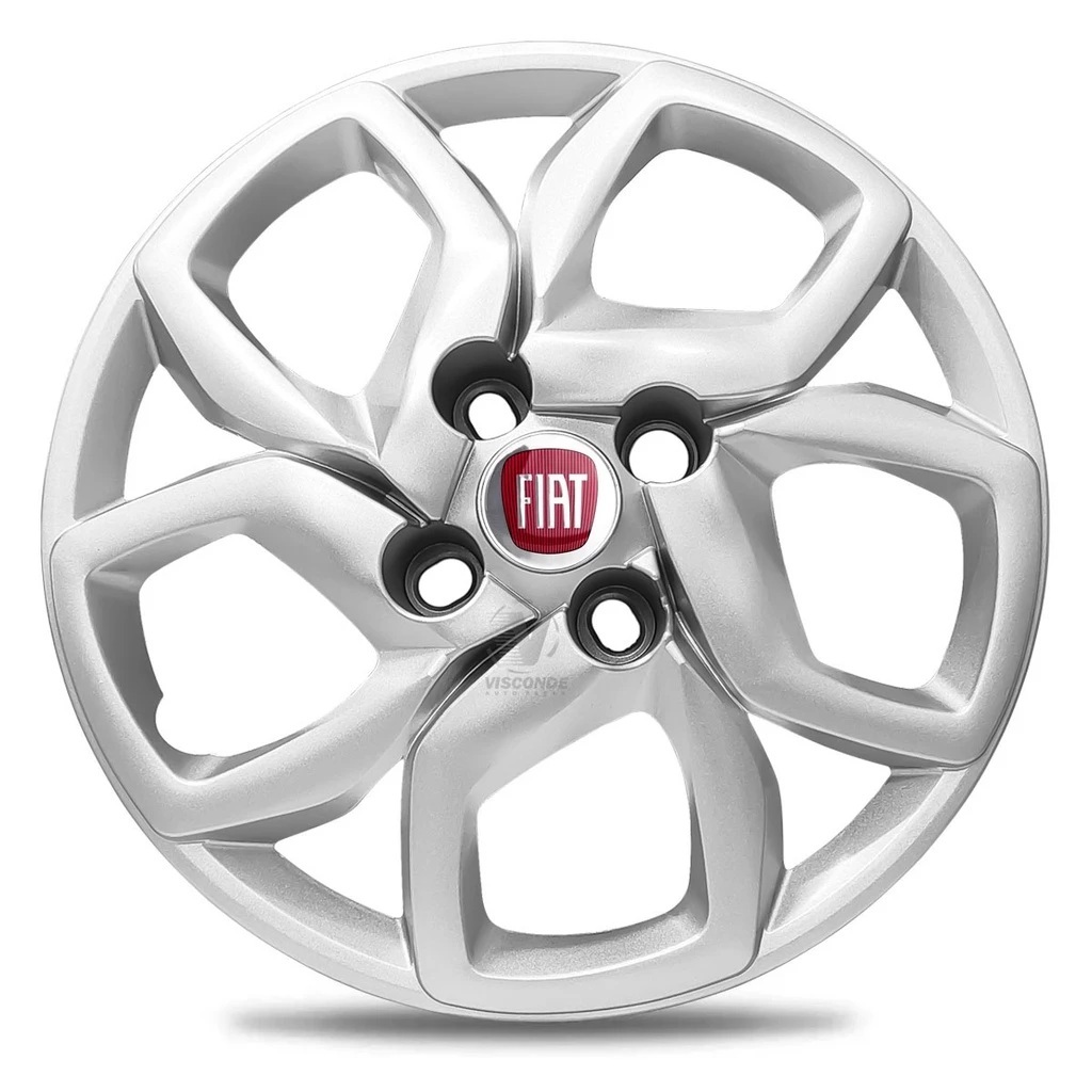 Calota Aro 14 Fiat Mobi 2017 a 2021 Prata Com Emblema | Shopee Brasil