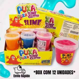 slime glitter caixa com 12 potes e 1potes=festas,lembracinhas ...