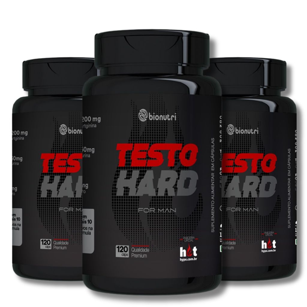 KIT 3X Bionutri Suplemento Testo Hard 120 Caps - Energia e disposição ...