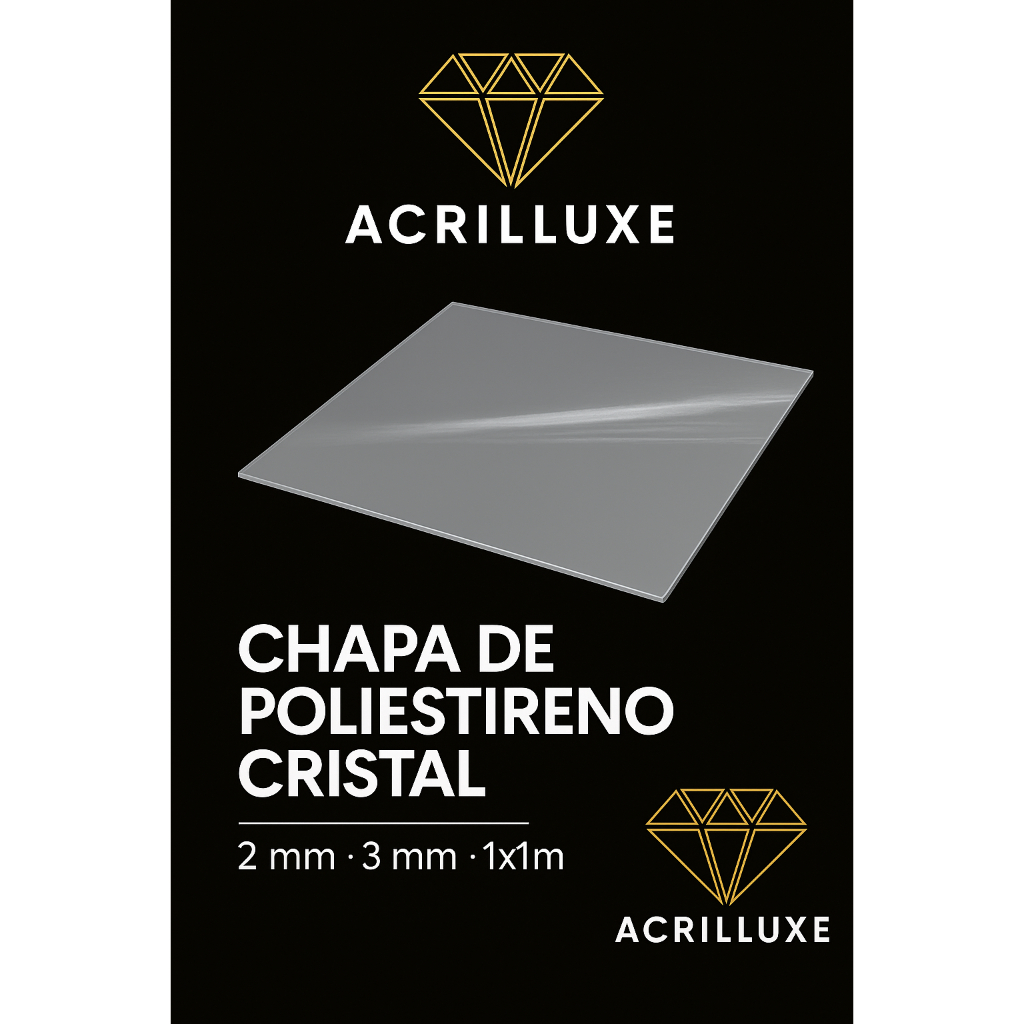CHAPA DE POLIESTIRENO (PS CRISTAL) 1MT x 1MT 2mm 3mm (SIMILIAR A ...