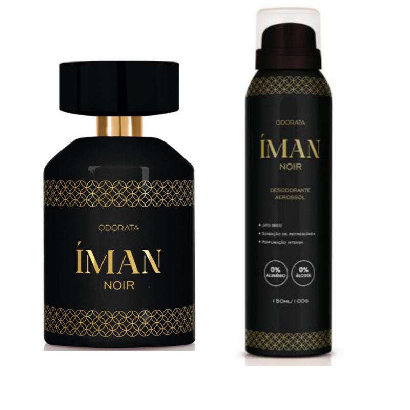 Kit Íman Noir Deo Parfum Spray Masculino 100ml | Shopee Brasil