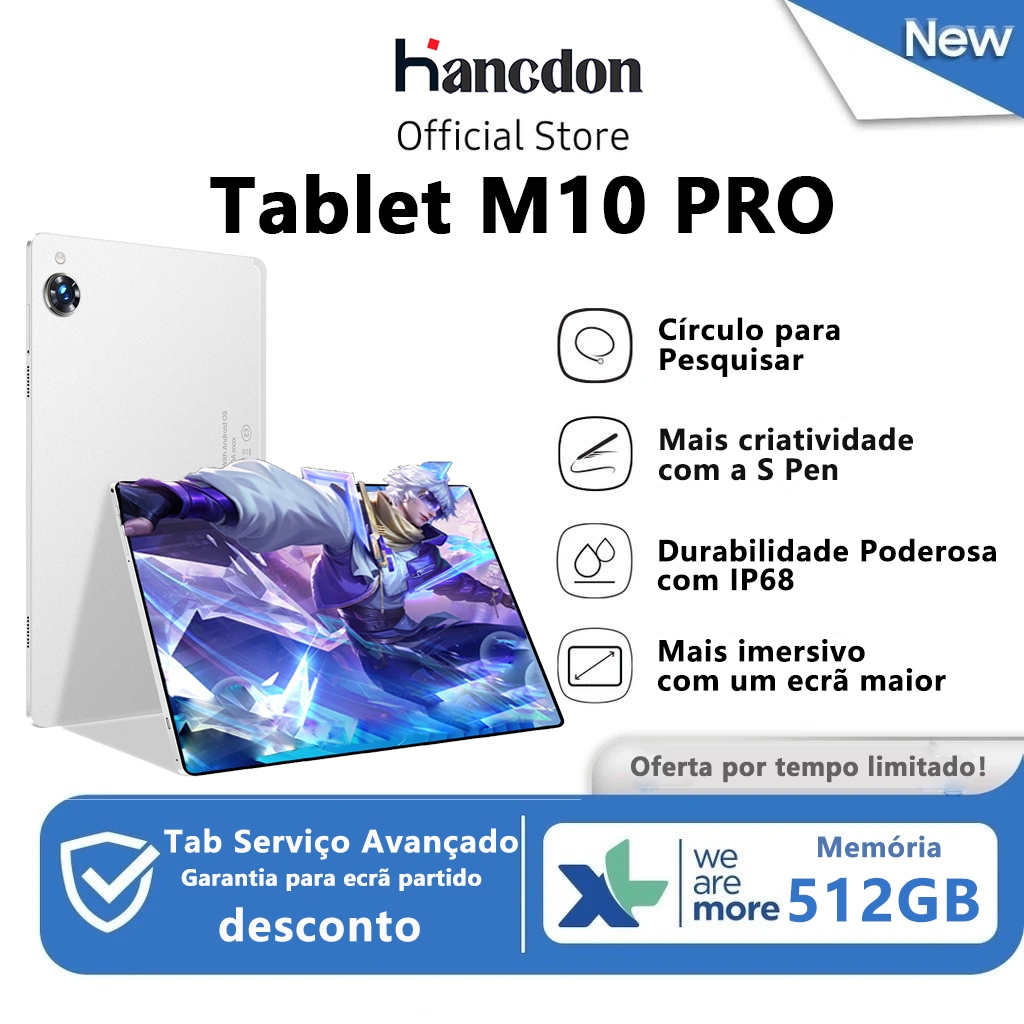 [Rato e teclado gratuitos]Tablet Hancdon Tab M10 Ram12GB+512GB Tela ...