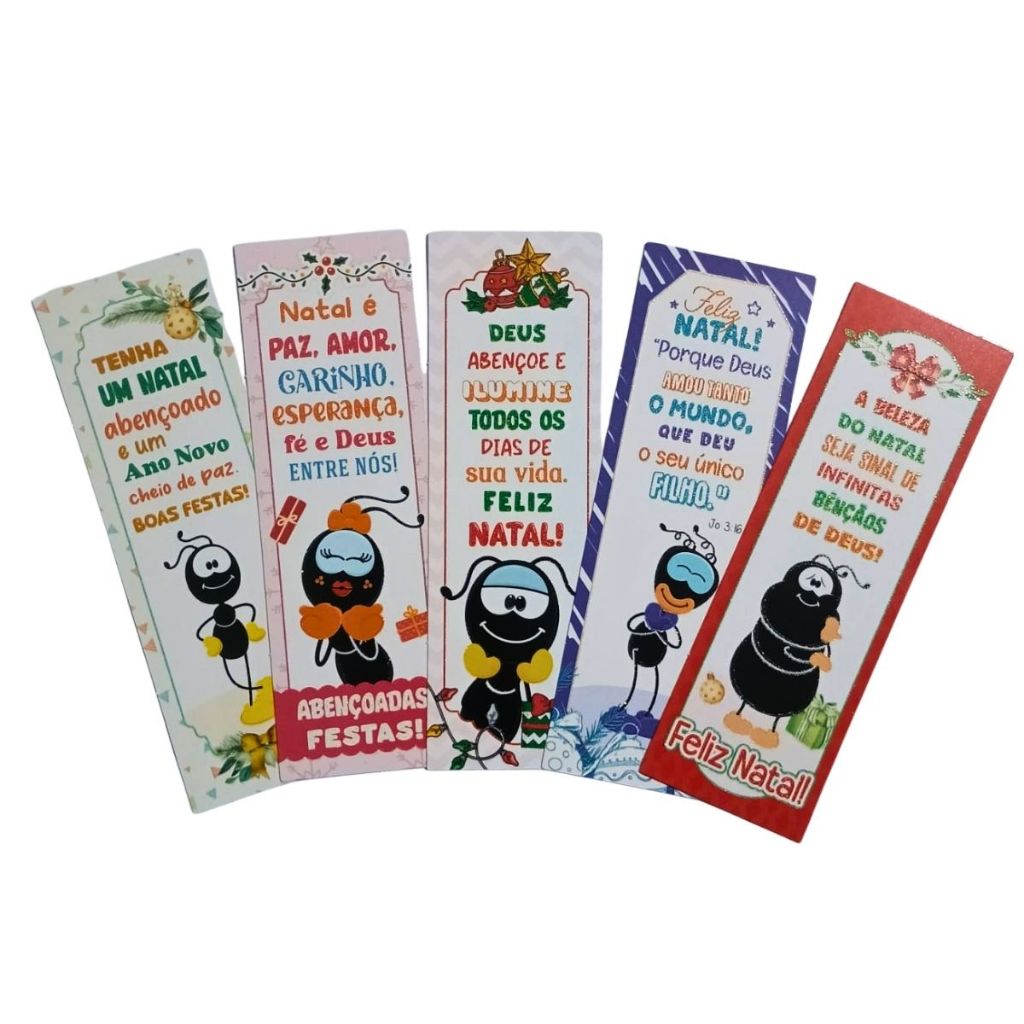 Kit 36 Marca paginas de Natal do Smilinguido com Mensagens Evangélicas ...