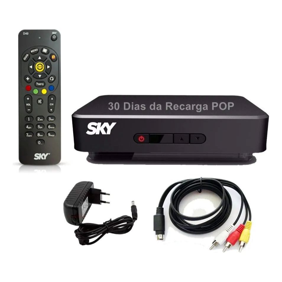 Receptor Sky Pre Pago Sd + 30 Dias Da Recarga Digital - Preto | Shopee ...