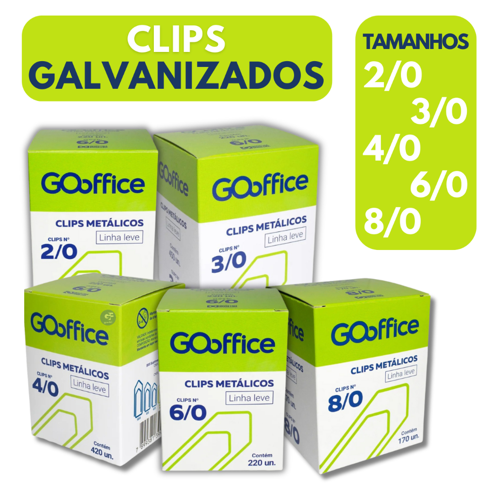 Clips Galvanizados Caixas Tamanhos Sortidos Clips Documentos ...
