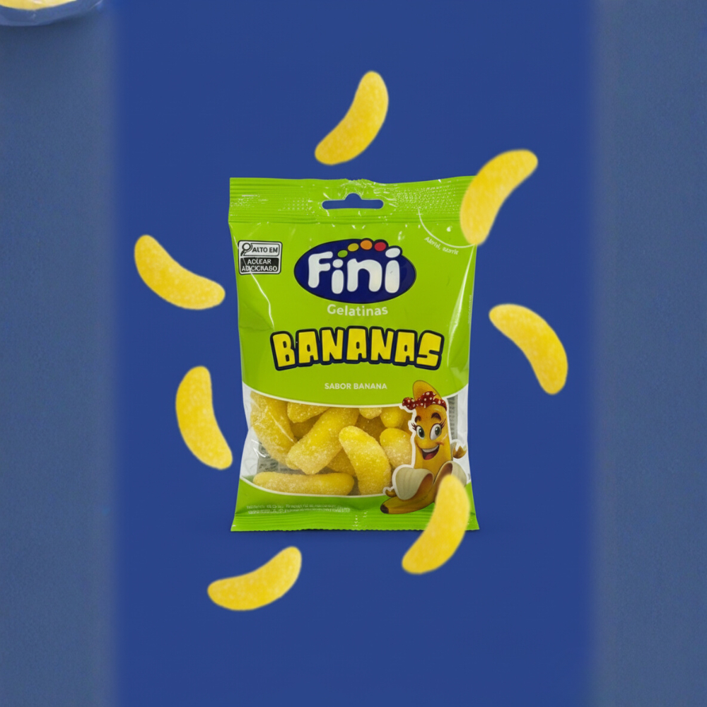 Kit Bala Fini Gelatina Bananas 80g Original Mini Bananas Bananinha Fini ...