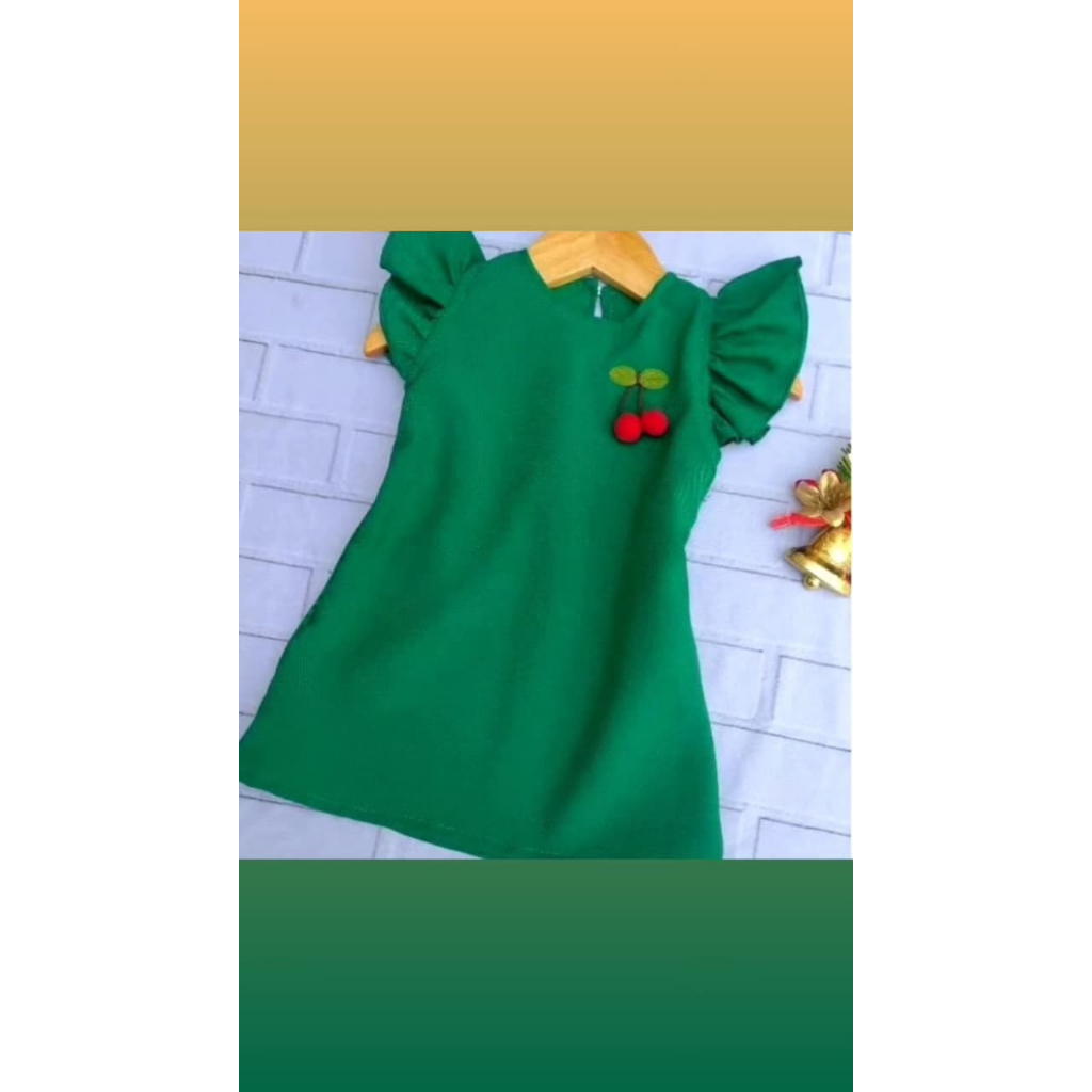 vestido infantil trapezio verde | Shopee Brasil
