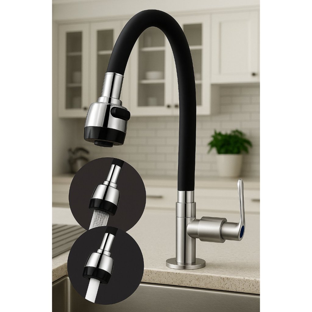 Torneira Para Cozinha Gourmet Flexível Com 2 Jatos Para Instalação ...