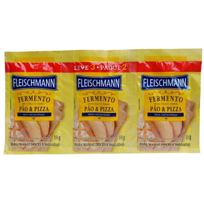 Fermento Biológico Seco Instantâneo Fleischmann Embalagem Com 3 Sachês ...