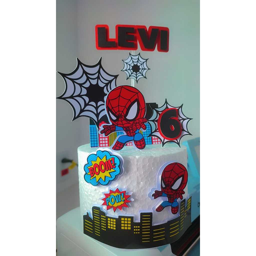 Topo de Bolo Homem Aranha baby/cut3D Personalizado – Tema Spider-Man ...