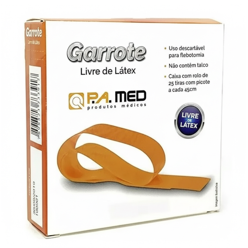 Garrote P.A. Med Descartável – Rolo com 25 Tiras de 45cm Látex Free ...