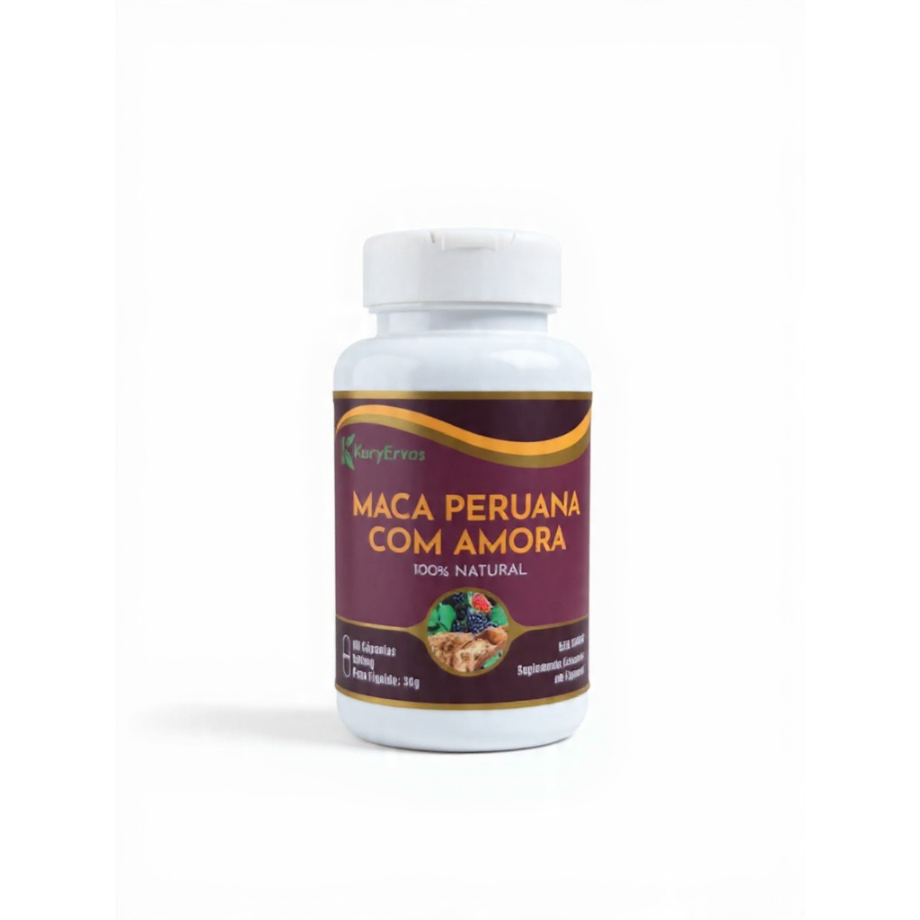 Maca Peruana com Amora 100% Natural 60 Capsulas | Shopee Brasil
