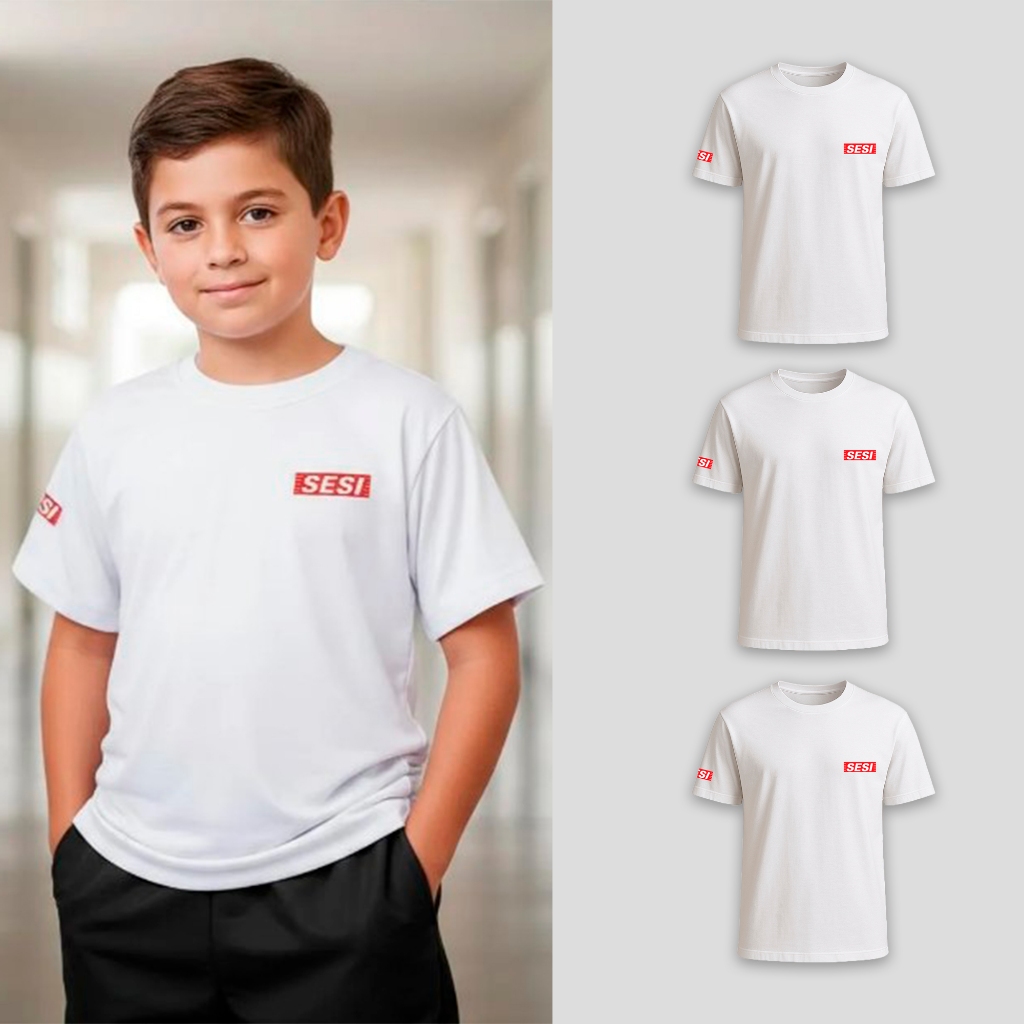 Uniforme Sesi camiseta kit com 3 Modelo 2026 Infantil e adulto melhor ...