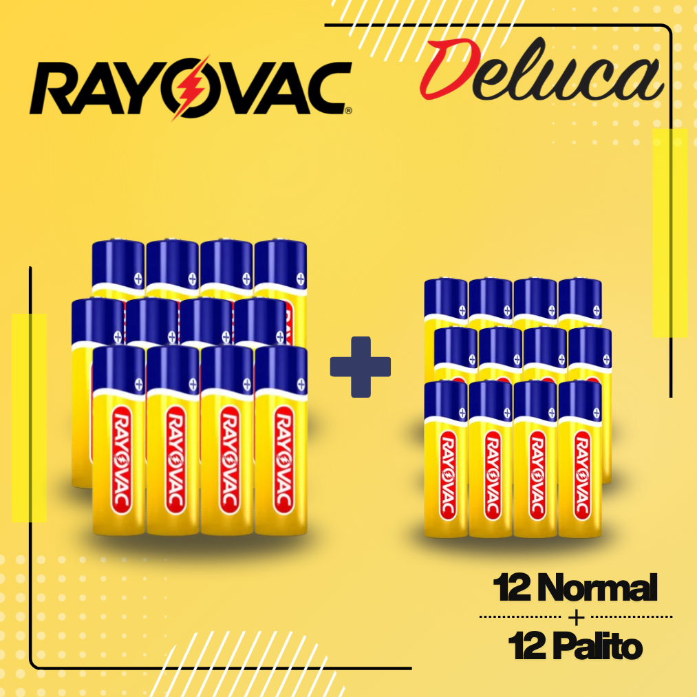 Rayovac 12 AA NORMAL+12 AAA PALITO 24 Unidades | Shopee Brasil
